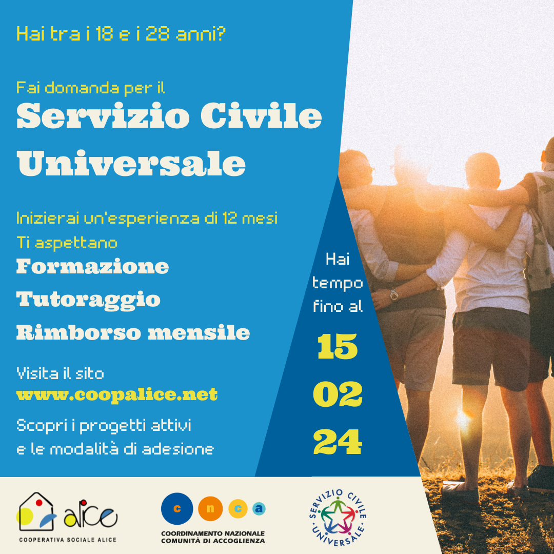 Servizio Civile 2024/25 in Cooperativa Alice - Cooperativa Alice Alba
